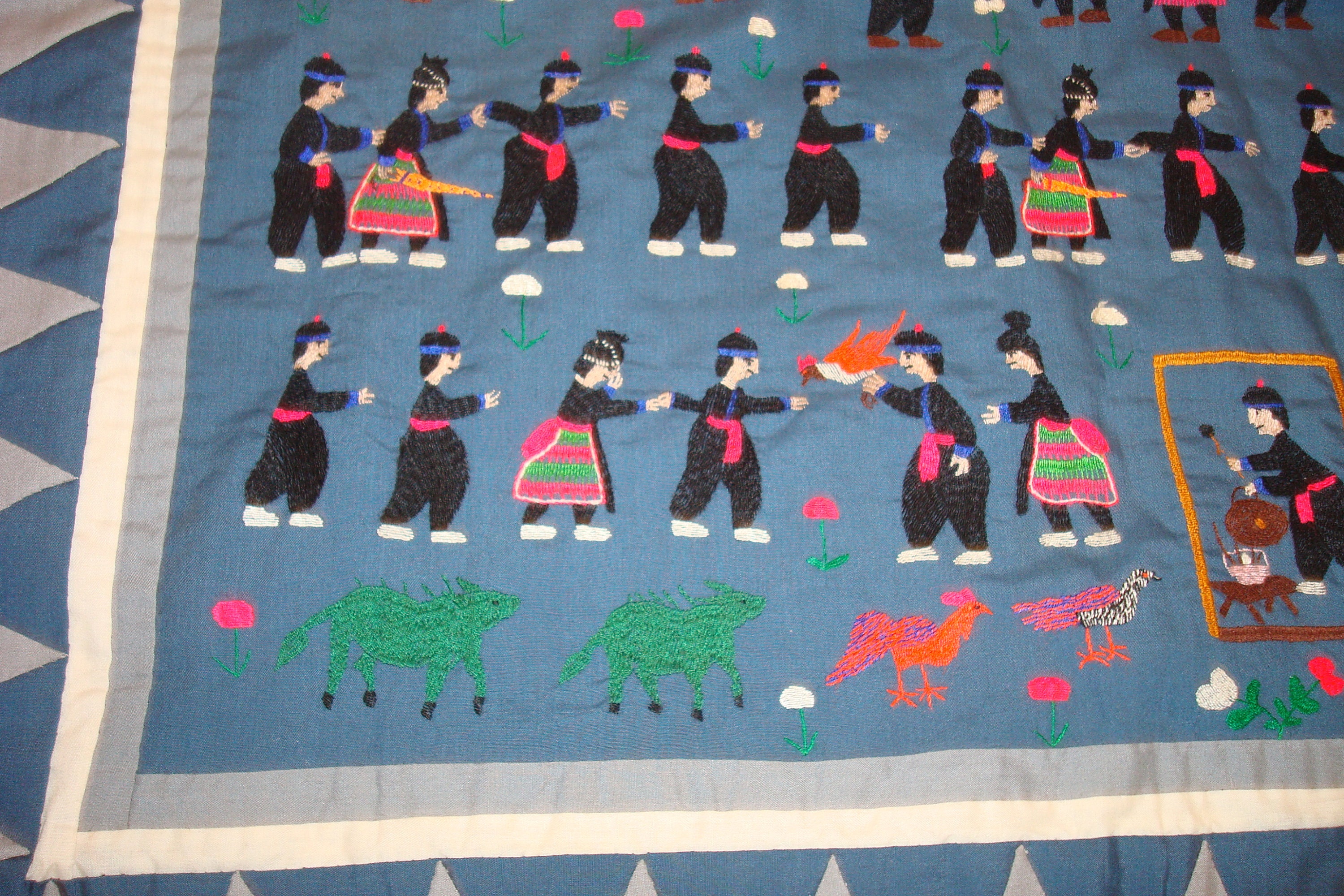 Vintage Large Hmong Story Cloth 1980's 34 Square - Etsy
