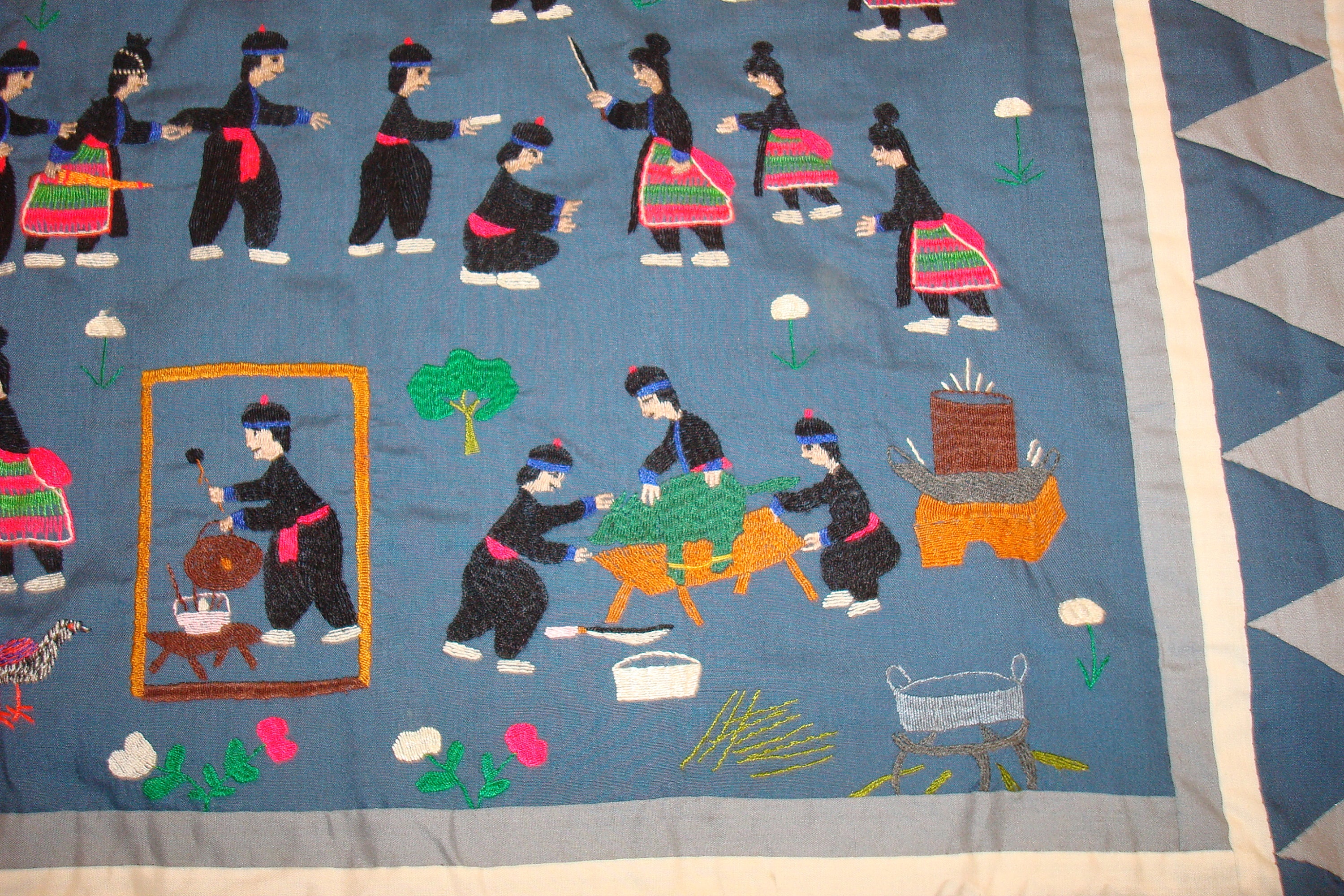 Vintage Large Hmong Story Cloth 1980's 34 Square - Etsy