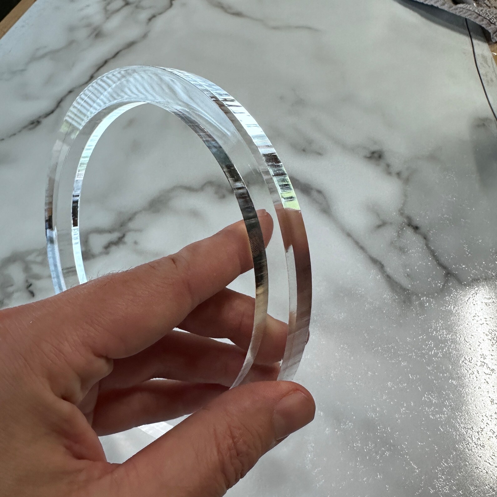 Custom Acrylic Donut: 1/2" Thick Clear Circle With Center Cutout - Etsy