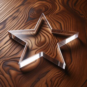 Any Size - Clear Acrylic Star Shape Outline - Thickness Options ...