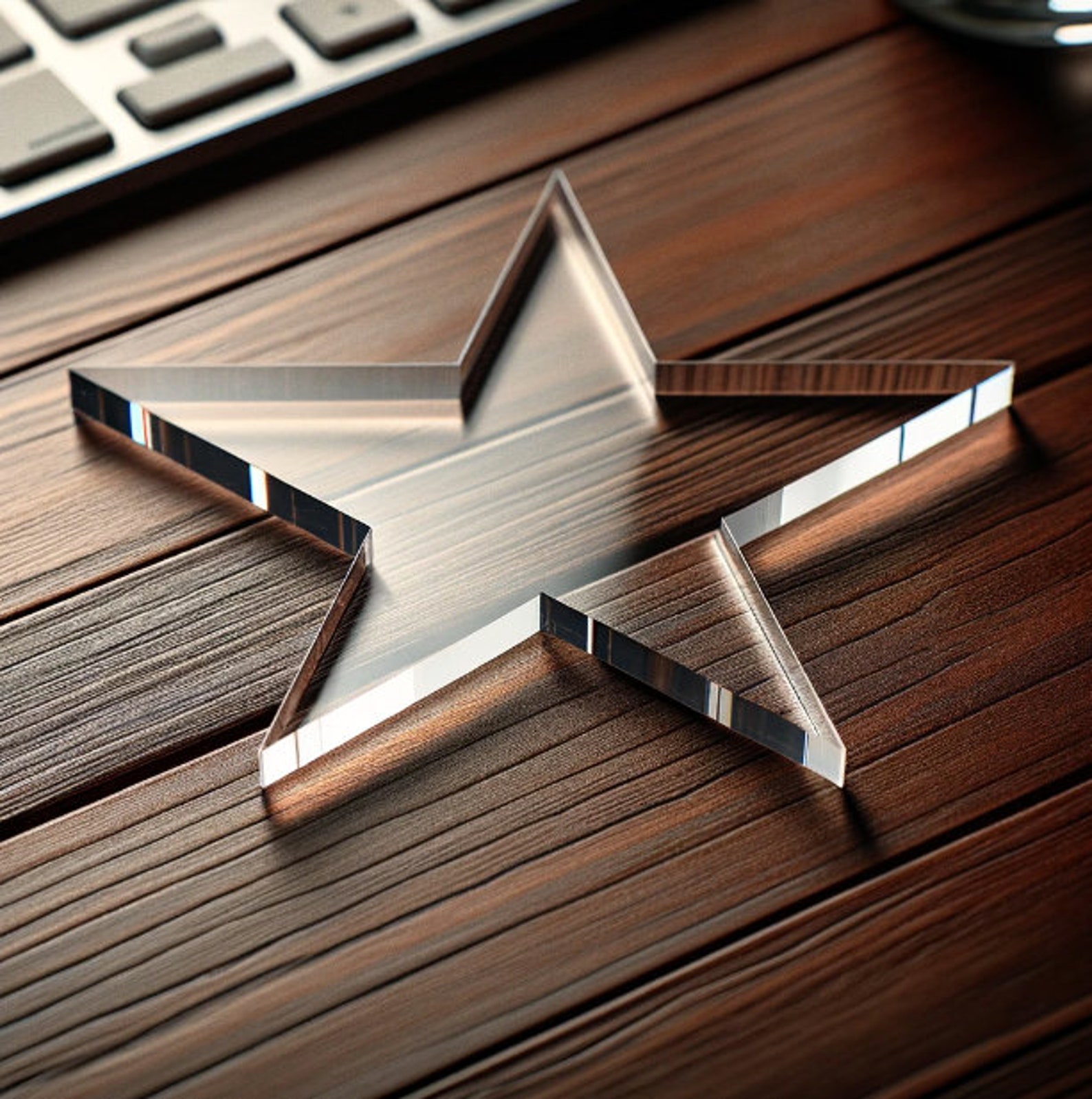 Any Size - Clear Acrylic Star Shape Outline - Thickness Options ...