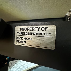 Personalized Machinery Tags - Property of Plaques - for Commercial Use ...