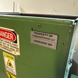 Personalized Machinery Tags - Property of Plaques - for Commercial Use ...