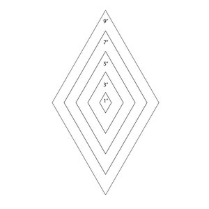 Diamond Nested Template - 9, 7, 5, 3, 1 Inch Point to Point - 5 Pieces ...