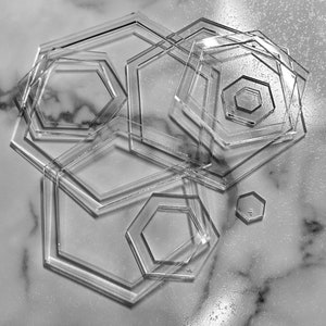 1" - 8" Hexagon Nested Quilt Template - 3/16" Thick - Etsy