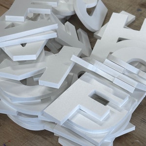Customizable - 1/4" Thick White PVC Letters - Light Weight and ...