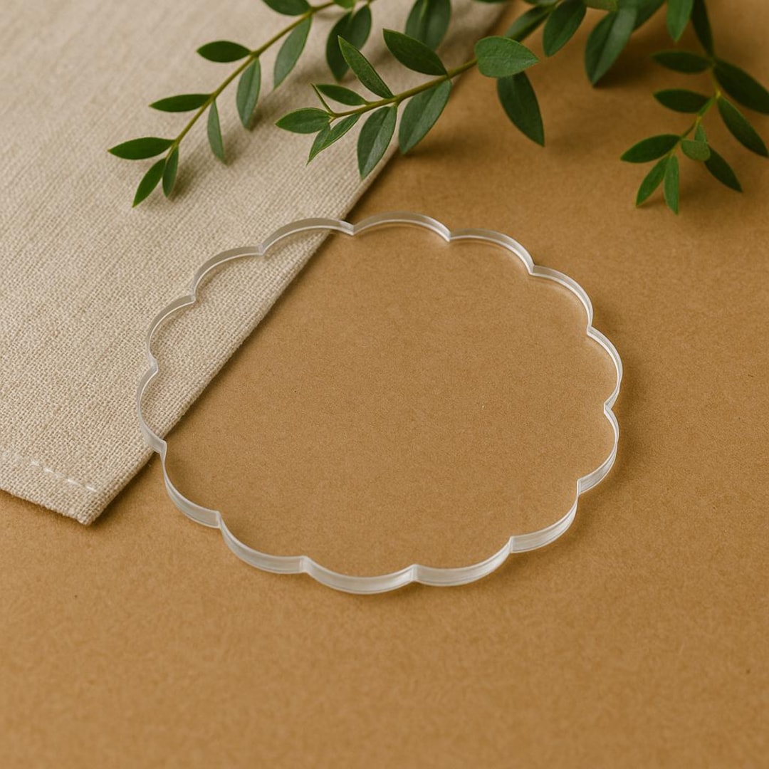 Clear Acrylic Scalloped-edge Disc | Laser-cut 1/4" – DIY Coaster ...