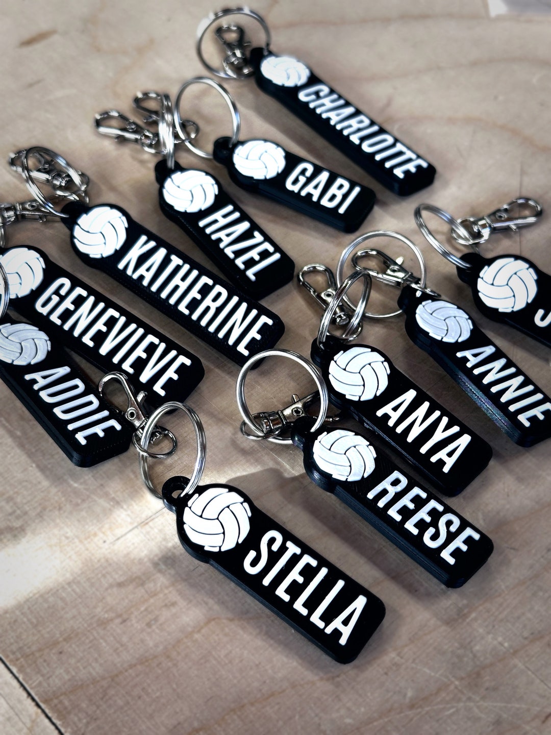 Personalized Team Keychain: Pack of 12 - 3D Printed Volleyball ...