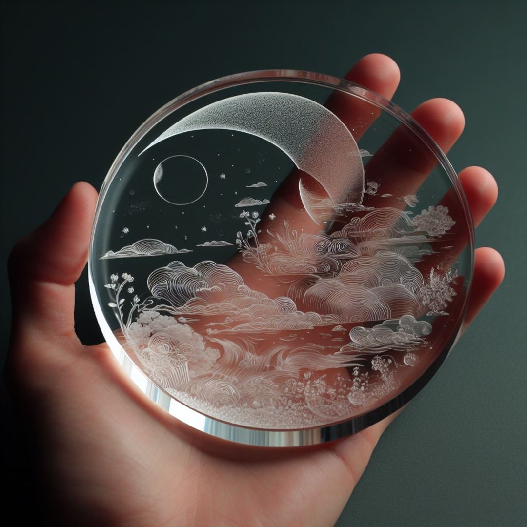 Personalized - Clear Acrylic Art Piece Thick Acrylic Disc Mantle Art ...