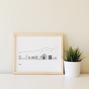 Reno Skyline /downtown Reno NV Reno Nevada City of Reno Map Reno Wall ...
