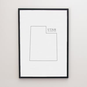 Utah Art // Utah Print Utah Map Utah Wall Art Utah Gift Poster - Etsy