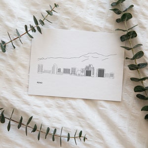 Reno Skyline /downtown Reno NV Reno Nevada City of Reno Map Reno Wall ...