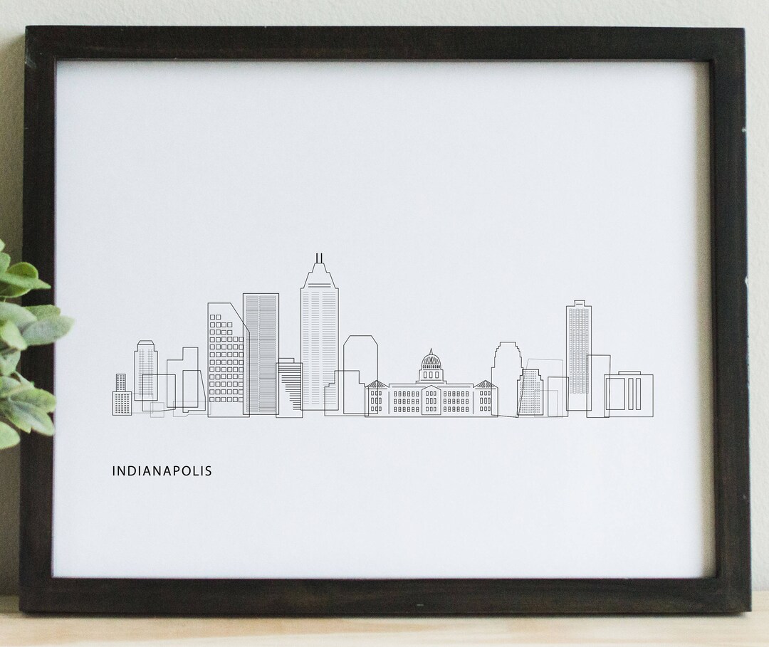 Print of Indianapolis Skyline, Downtown Indianapolis, Indy, Indy 500 ...