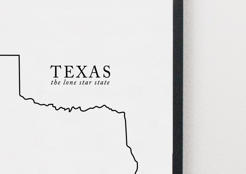 Texas art // Texas print Texas map Texas wall art Texas gift | Etsy