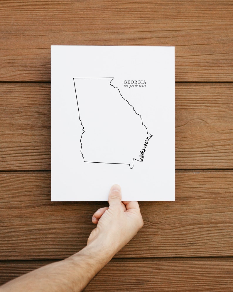Georgia Art // Georgia Print Georgia Map Georgia Wall Art - Etsy