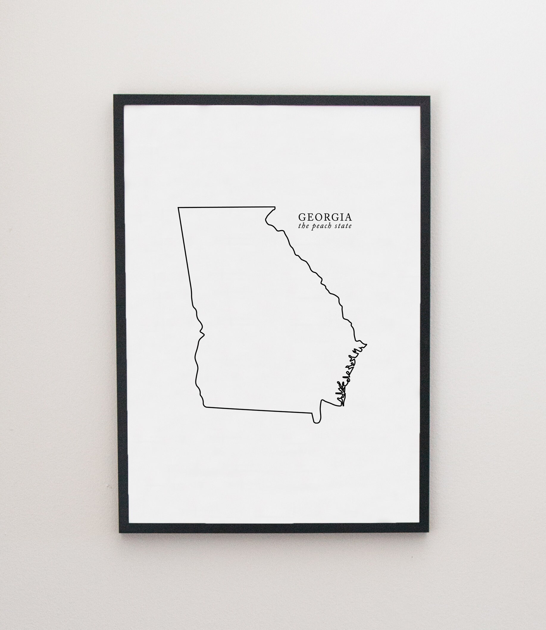 Georgia art // Georgia print Georgia map Georgia wall art | Etsy