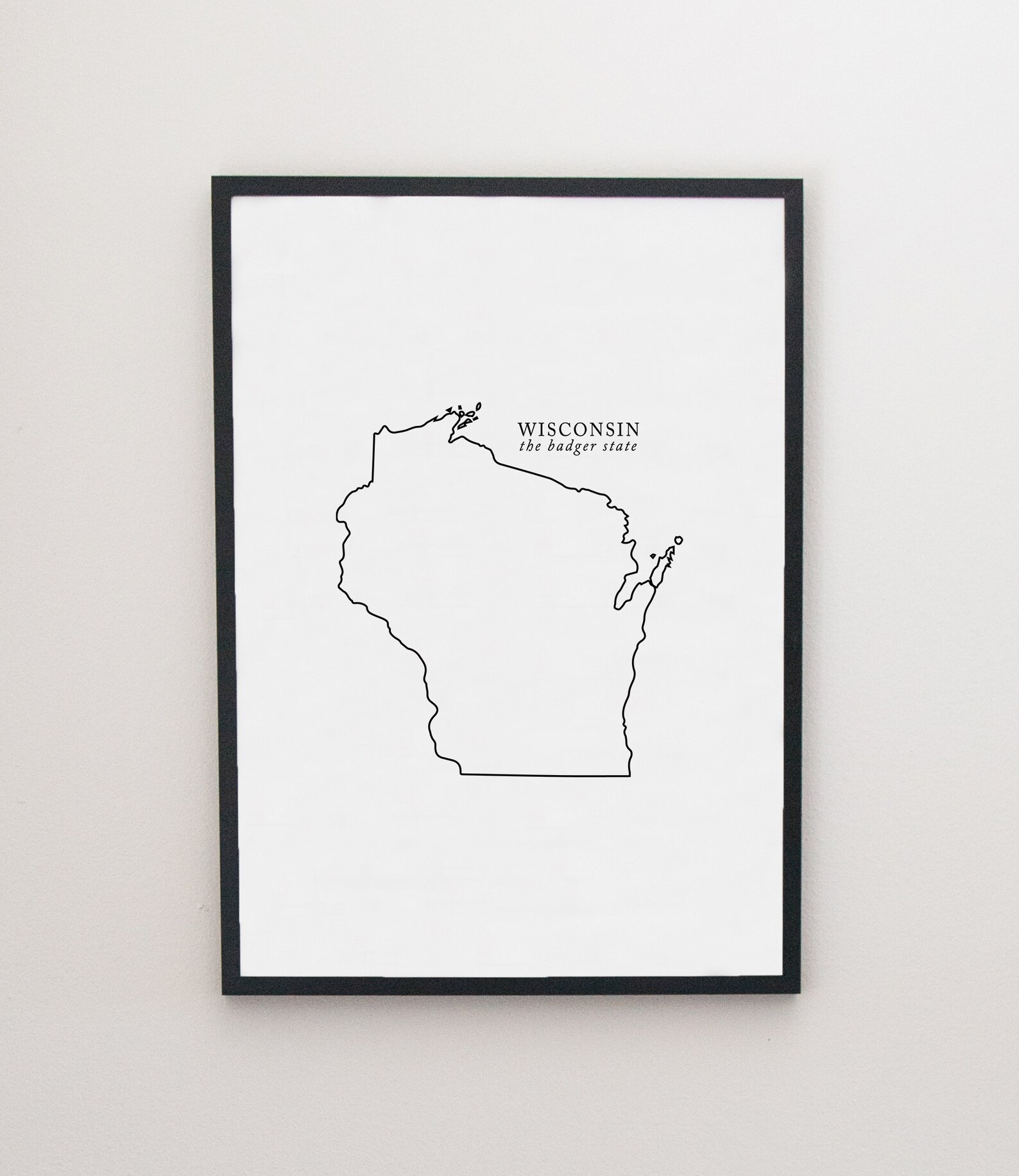 Wisconsin art // Wisconsin print map Wisconsin wall art | Etsy