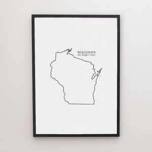 Wisconsin Art // Wisconsin Print Map Wisconsin Wall Art Wisconsin Gift ...