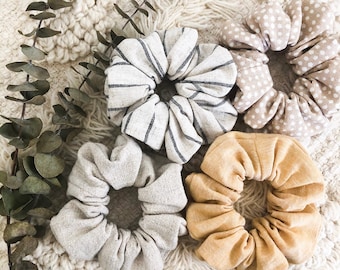 Organic Linen Scrunchies Bundle / Set of 4 - Etsy