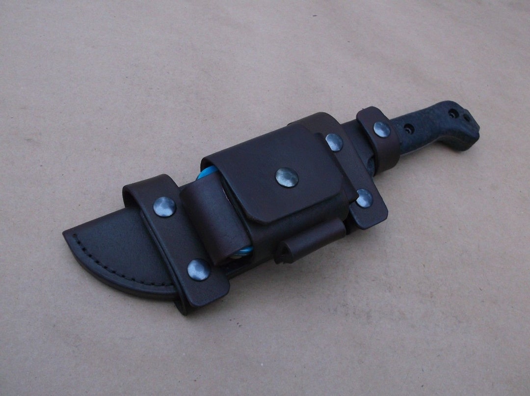 Ka Bar Becker BK-7 Custom Scout Carry Leather Sheath With Altoids Tin ...