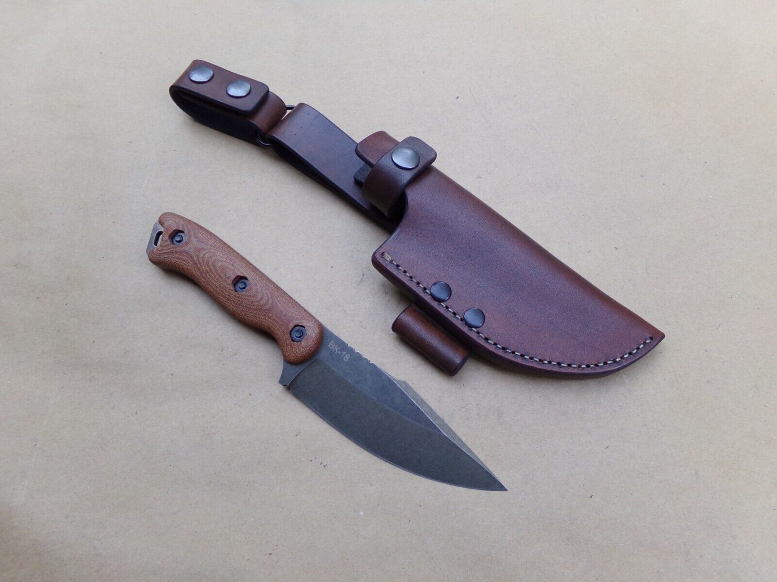 Ka Bar Becker BK18 Harpoon, Dangler Side Carry Handmade Leather Sheath ...