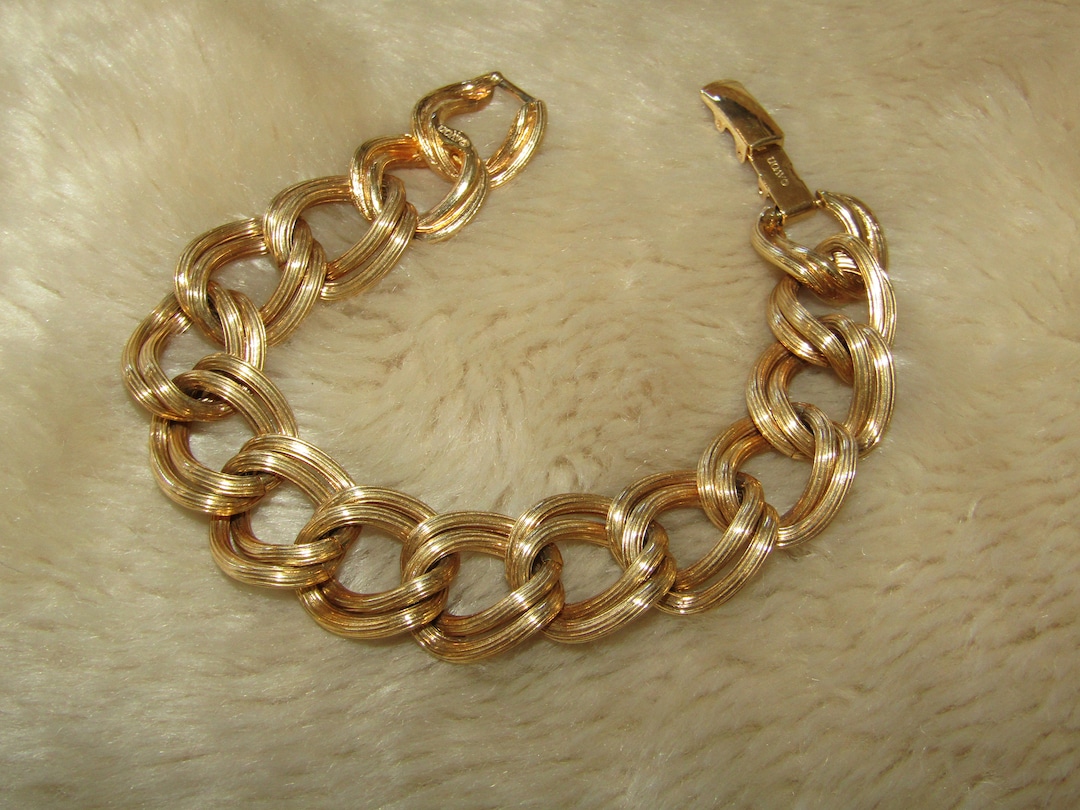 Vintage Avon Gold Tone Double Link Chain Bracelet - Etsy