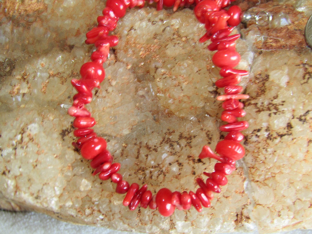 Genuine Coral Bead Necklace - Etsy