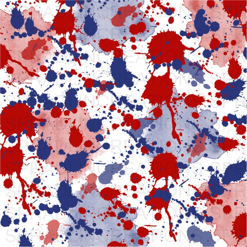 Red and Blue Paint Splatter Sublimation Background /digital Design ...