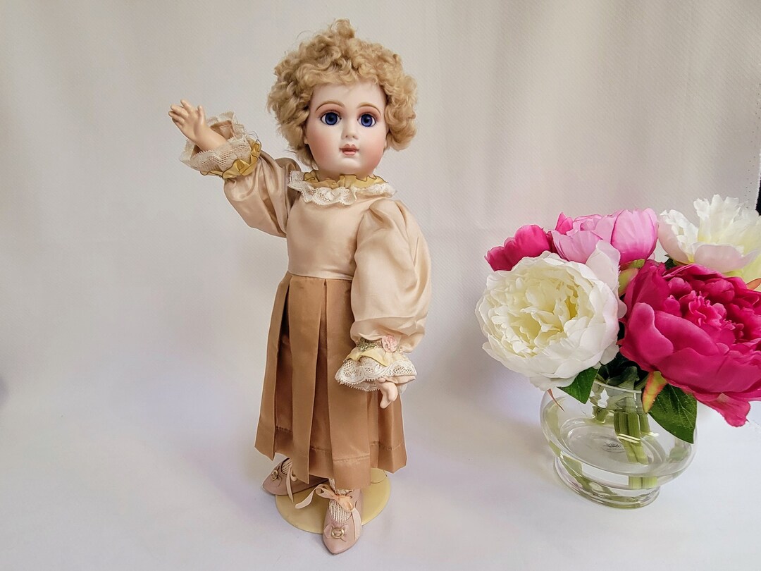 Antique Reproduction Doll by Byron Molds, Signed 17 W/stand Porcelain ...