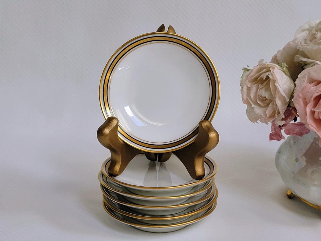 Vintage RARE Set of 6 Butter Pats by Latrille Frères Factory Old Abbey ...
