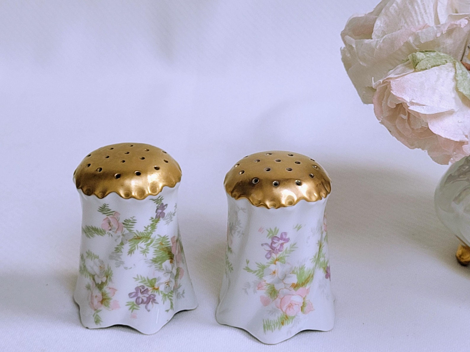 Vintage Bavarian Porcelain Sugar Shaker or Salt Pepper Shakers Hand ...