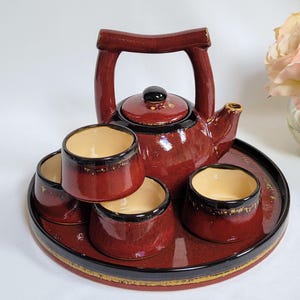 Shanghai Tea Set 7 Piece Set Earthenware Set From Pier I Red Asian ...
