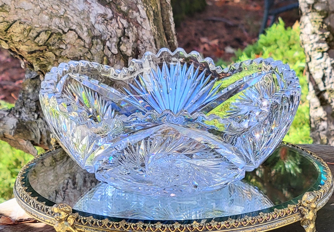 American Brilliant Period Serving Bowl ~ C: 1900 - 1910 ~ 8" X 3.25 ...