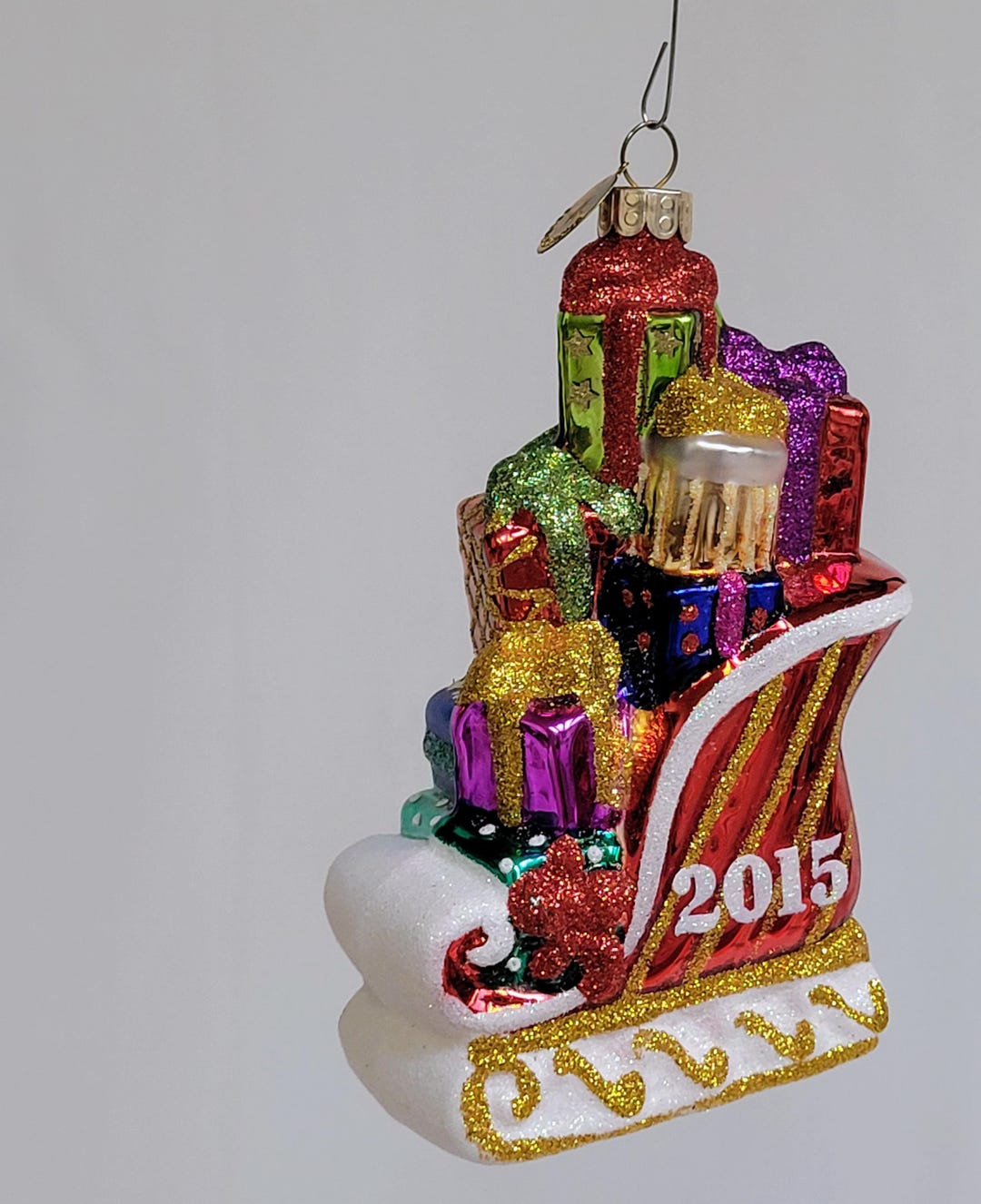 Christopher Radko Celebrations Glass Sleigh Ornament Hand Blown 5x 3 ...