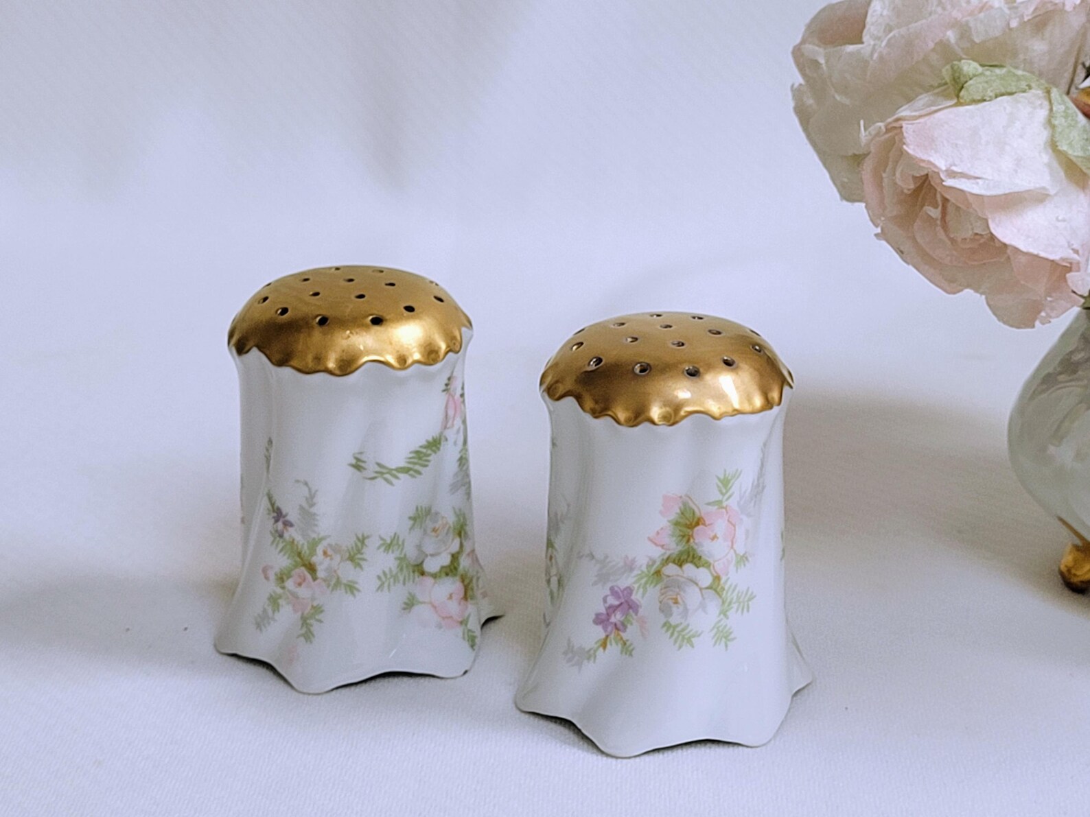 Vintage Bavarian Porcelain Sugar Shaker or Salt Pepper Shakers Hand ...
