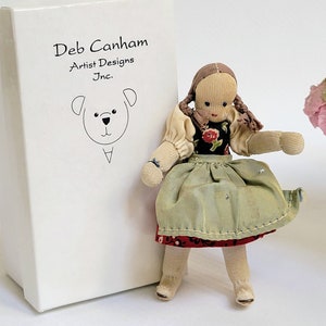 Miniature Cloth Doll by Deb Canham, Artist Designs ~ 4" Tall Girl ...