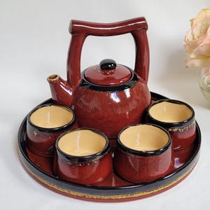 Shanghai Tea Set 7 Piece Set Earthenware Set From Pier I Red Asian ...