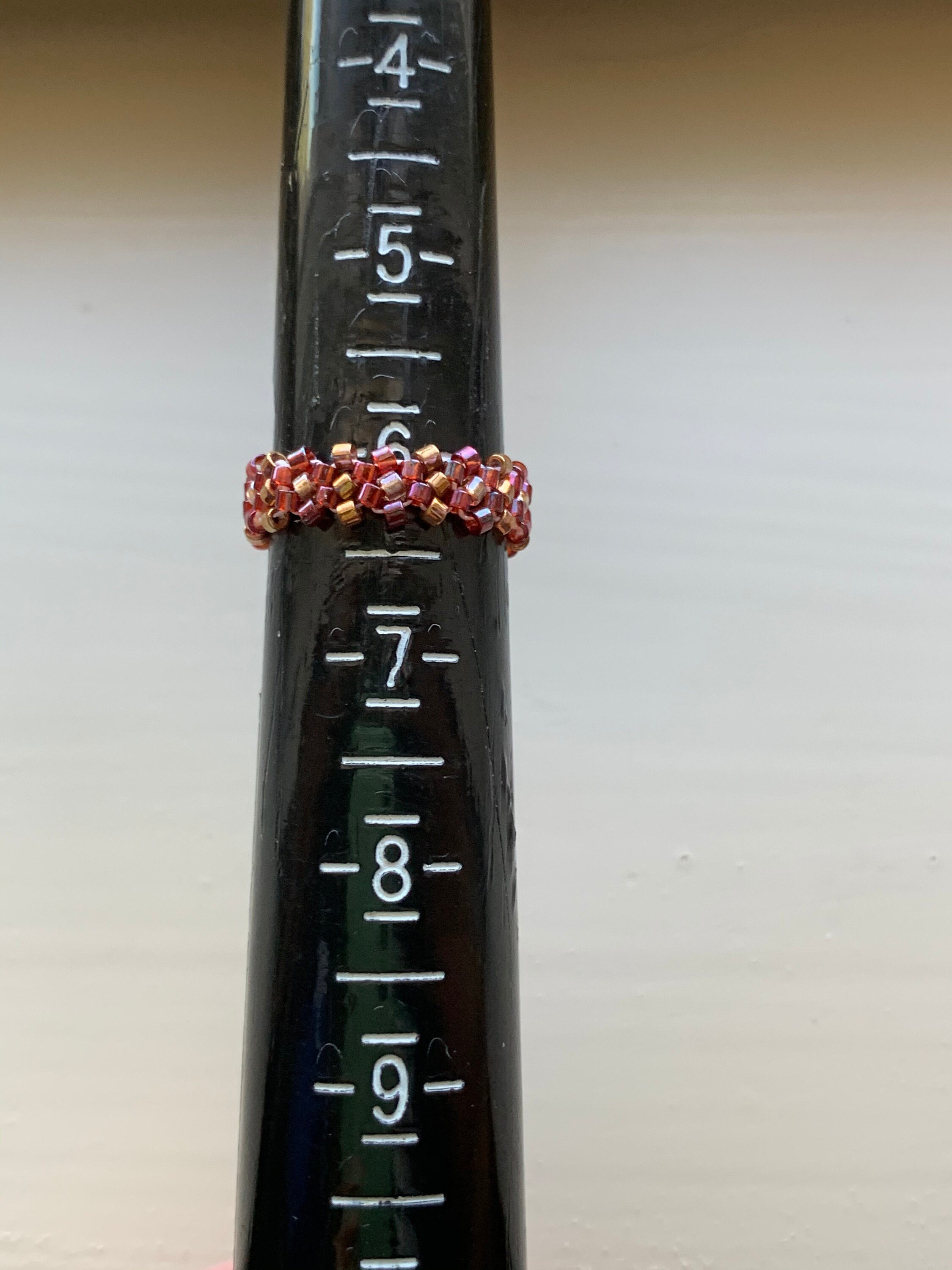Red Crystal and Bronze Daisy Chain Ring - Etsy