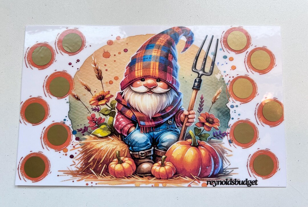 Gnome Fall Scratch off Savings Challenge - Etsy