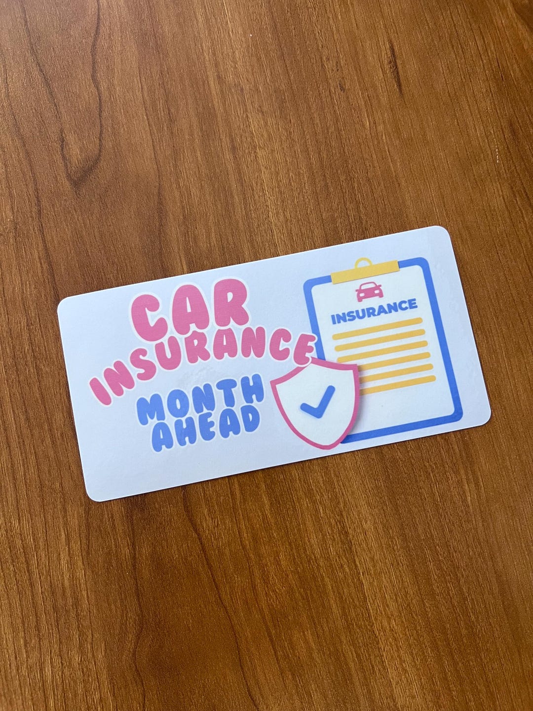 Car Insurance Month Ahead Envelope Dashboards // Sized for Zip or Unzip ...