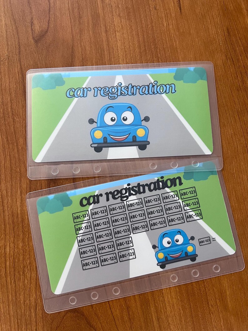 Car Registration Envelope Dashboards // Sized for A6 Envelopes // Order ...