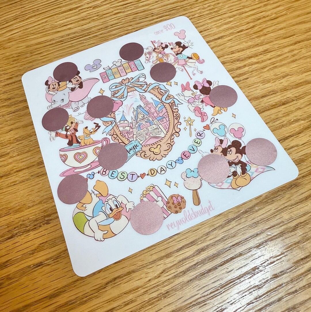 Pastel Castle // Savings Challenge Scratch off // Rosegold Scratch Off ...