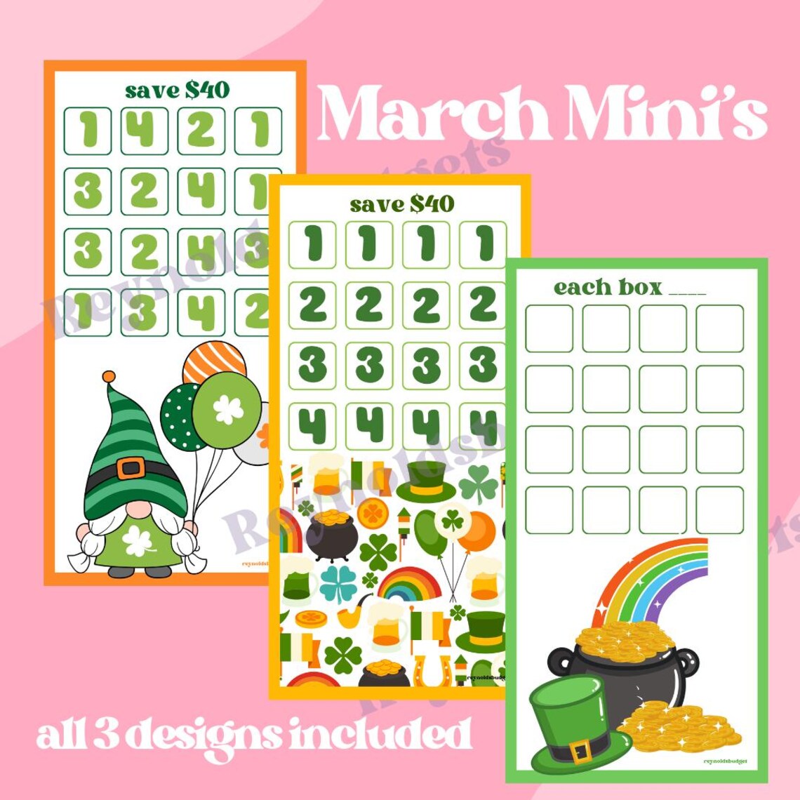 March Minis // DIGITAL DOWNLOAD // Savings Challenge - Etsy