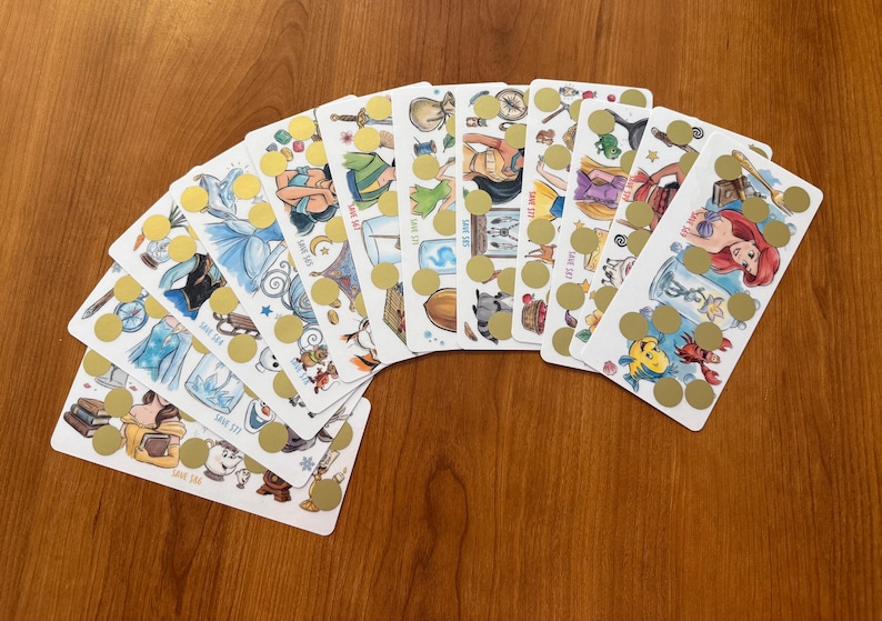 Princess A6 Scratchers// Savings Challenge Scratch off // Gold Scratch ...
