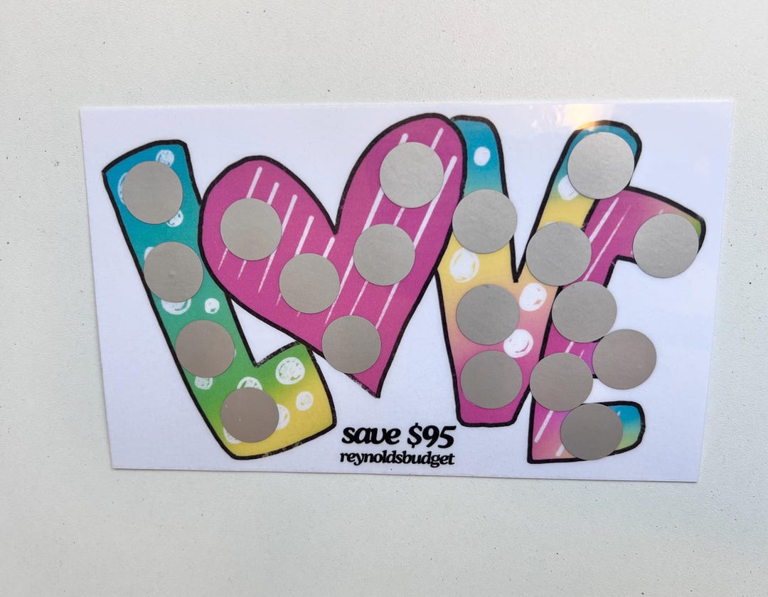 LOVE Scratch off Savings Challenge - Etsy