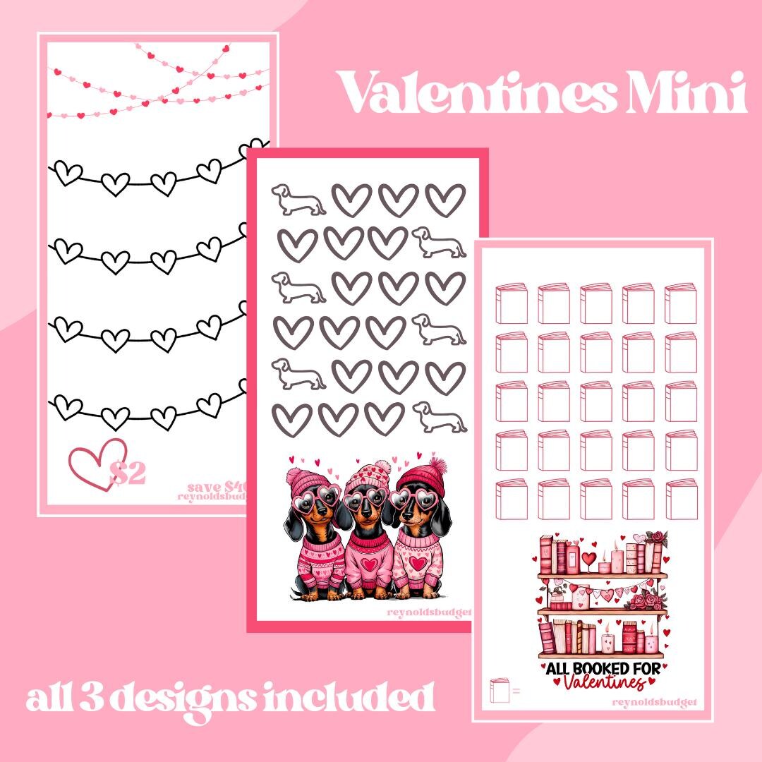 Valentine Minis // DIGITAL DOWNLOAD // Savings Challenge - Etsy