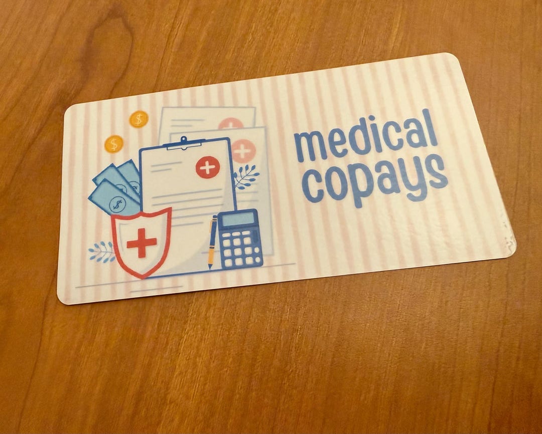 Medical Copays Envelope Dashboards // Sized for Envelopes // Order With ...