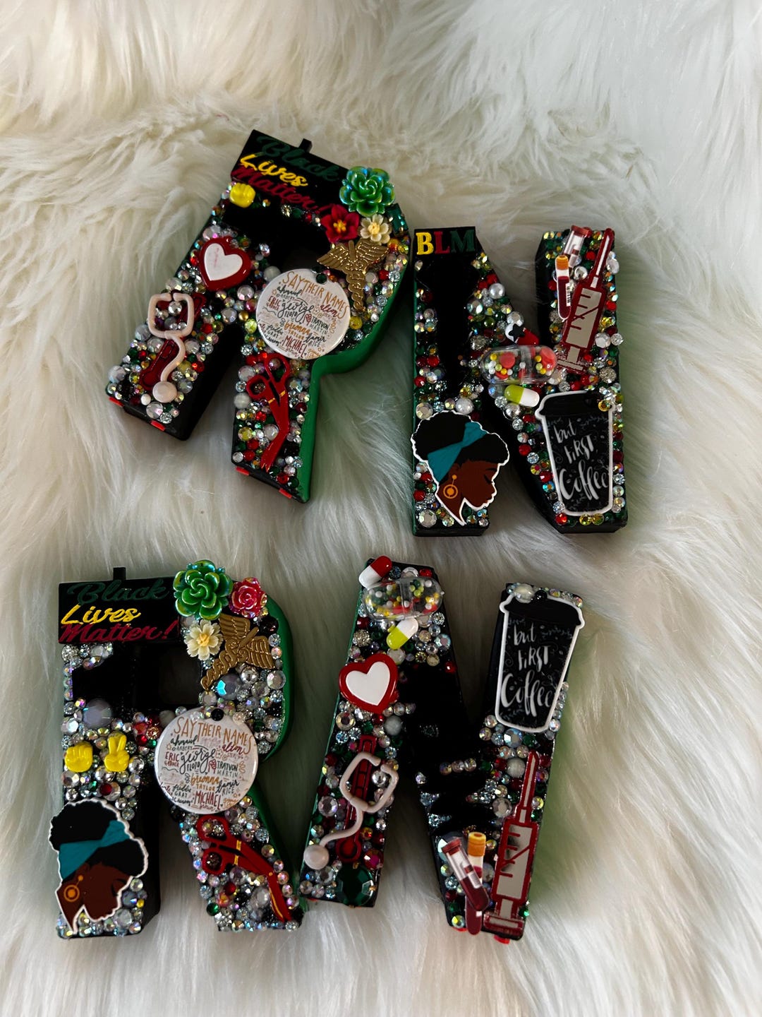 BLM RN Letters, Black Nurses Matter, Nurses Rock, Blinged Out Standing ...