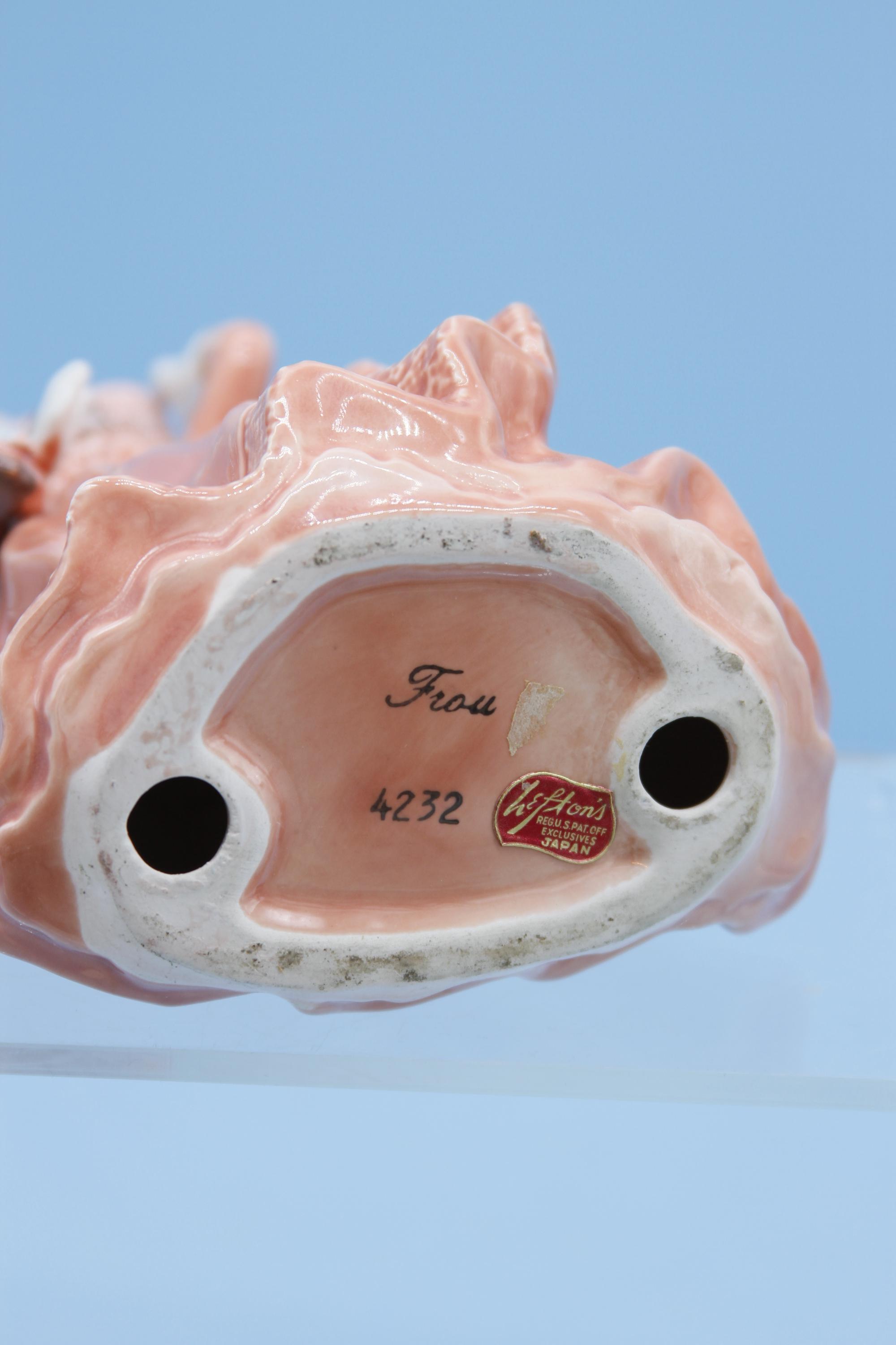 Vintage Lefton China Japan Frou #4232 Woman Peach Dress Porcelain ...