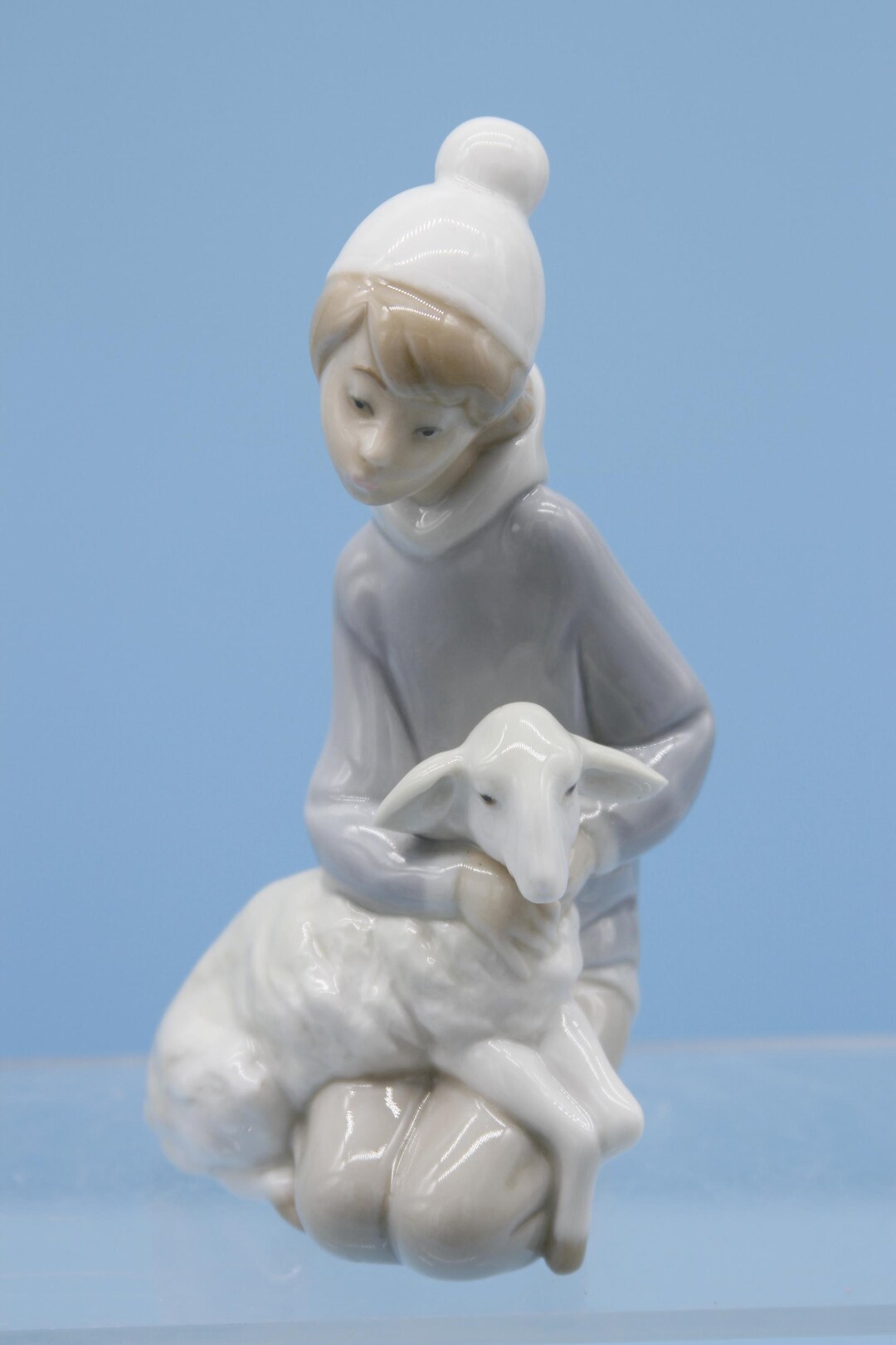 Vintage Lladro Nativity Scene 4676 Shepherd Boy With Lamb Porcelain ...